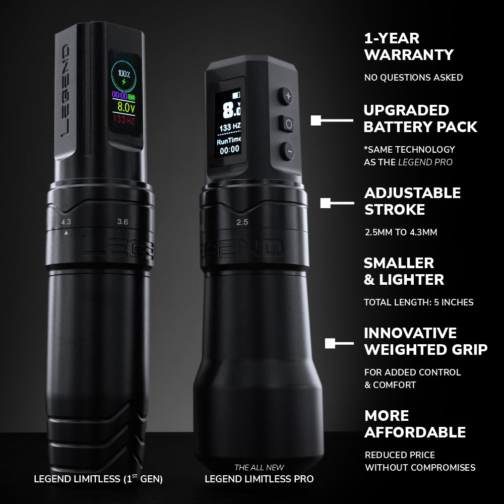 Legend Limitless PRO - Adjustable Stroke Tattoo Pen (2.5mm - 4.3mm)